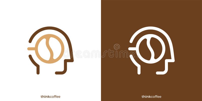 Creative Think Coffee Logo. Head and Coffee Cup Mug Icon Graphic Stock ...