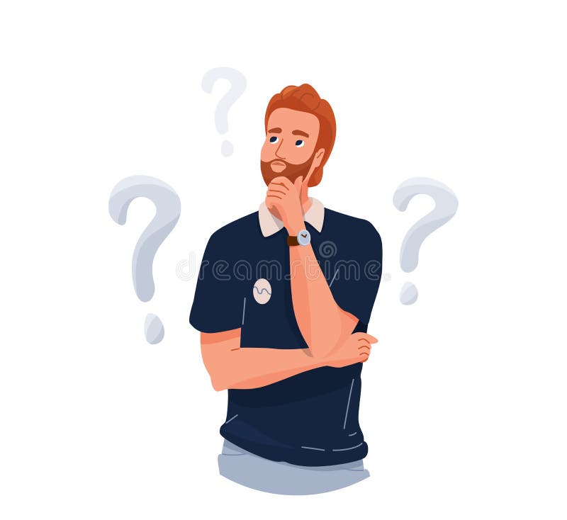 Man Thinking Red Question Marks Stock Illustrations – 96 Man Thinking ...