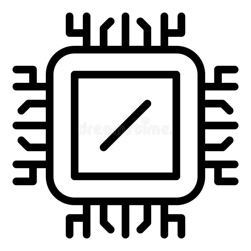 Think Cpu Icon, Outline Style Stock Vector - Illustration of business ...