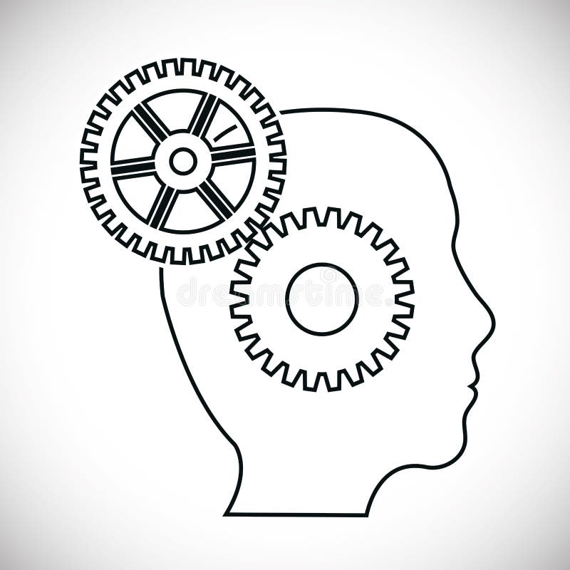 Think Design. Head Icon. Flat Illustration Stock Vector - Illustration ...