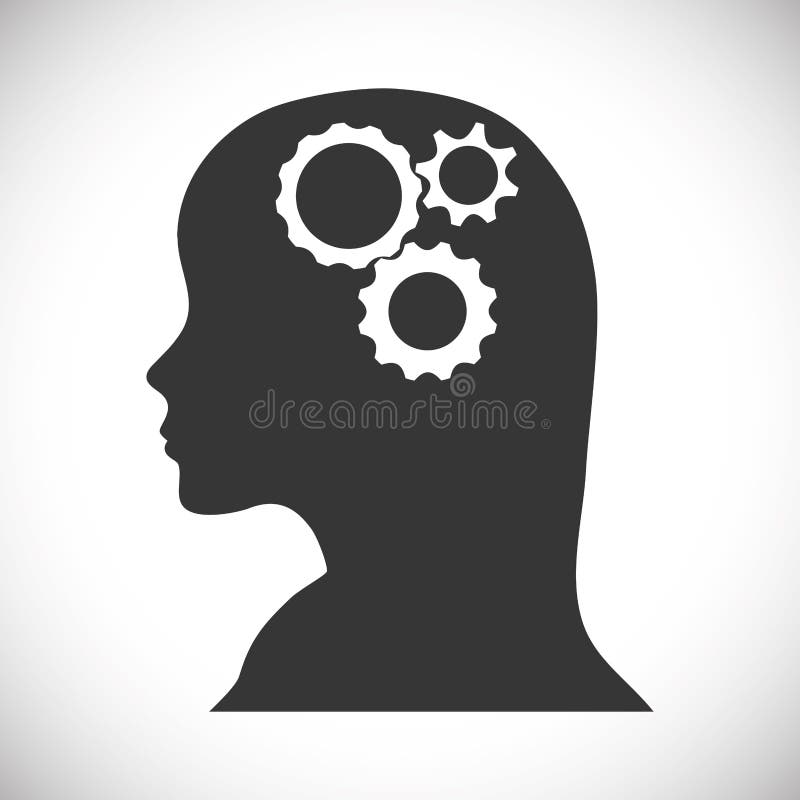 Think Design. Head Icon. Flat Illustration Stock Vector - Illustration ...