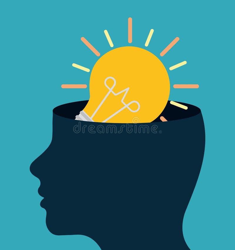 Think Design. Head Icon. Flat Illustration Stock Vector - Illustration ...