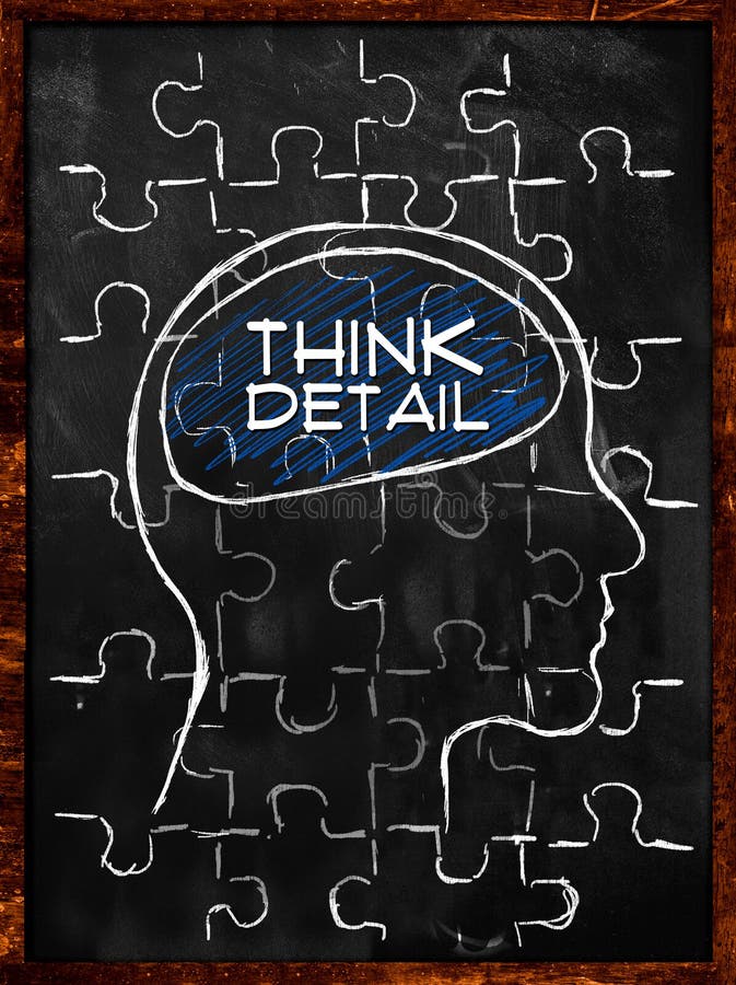 Think Detail Puzzle stock illustration. Illustration of chalk - 36365372