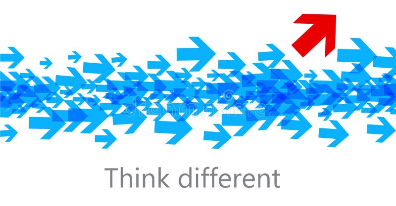 Think Different Banner with Arrows. Stock Vector - Illustration of ...