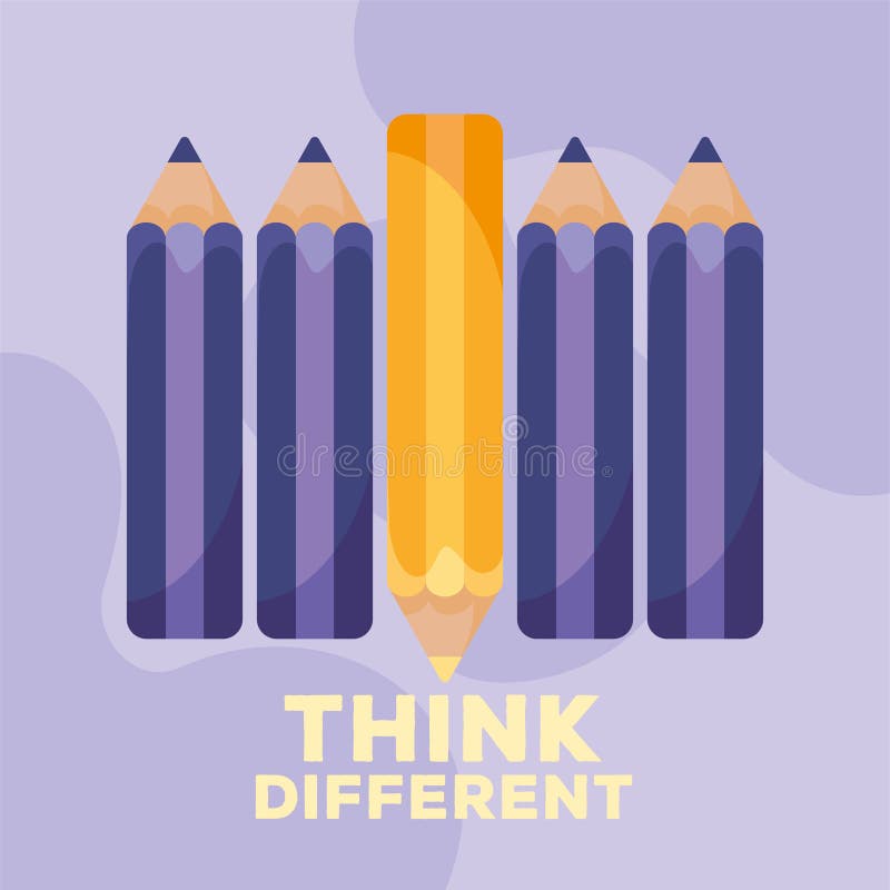 Think different card stock illustration. Illustration of vector - 225225393