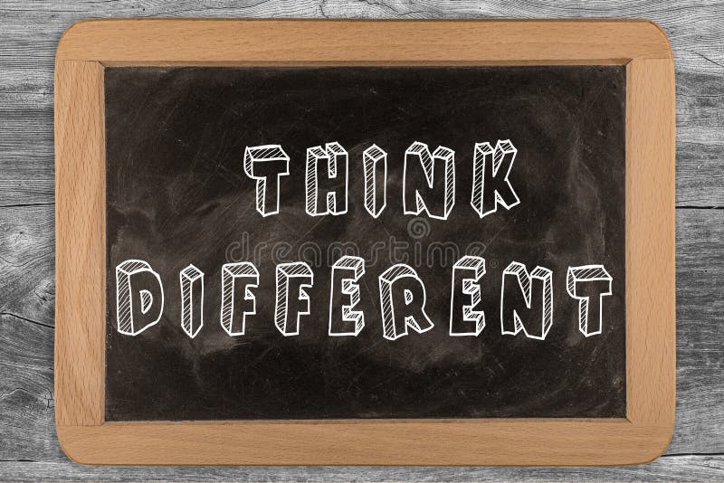 Think Different - Chalkboard with Outlined Text Stock Image - Image of ...