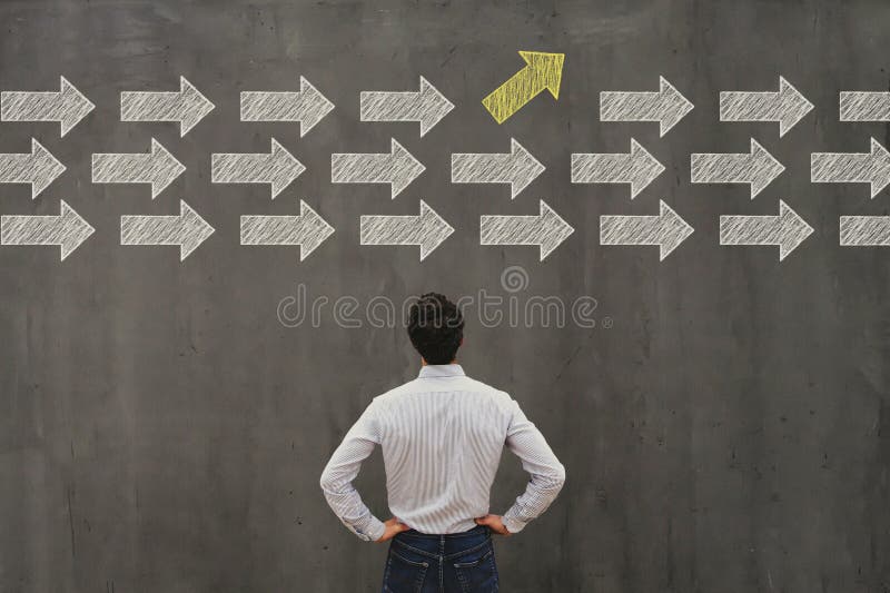 Think Different, Change Direction Concept Stock Image - Image of unique ...