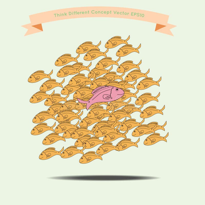 Think Different Concept with Ribbon Stock Illustration - Illustration ...