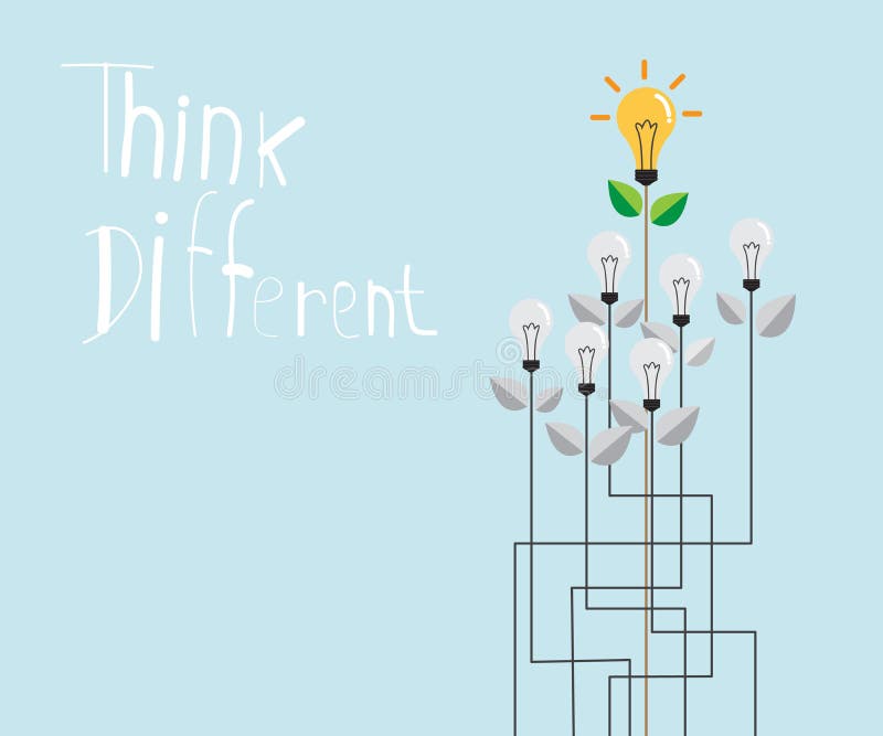 Think Different with Fresh Bulb Idea Stock Vector - Illustration of ...