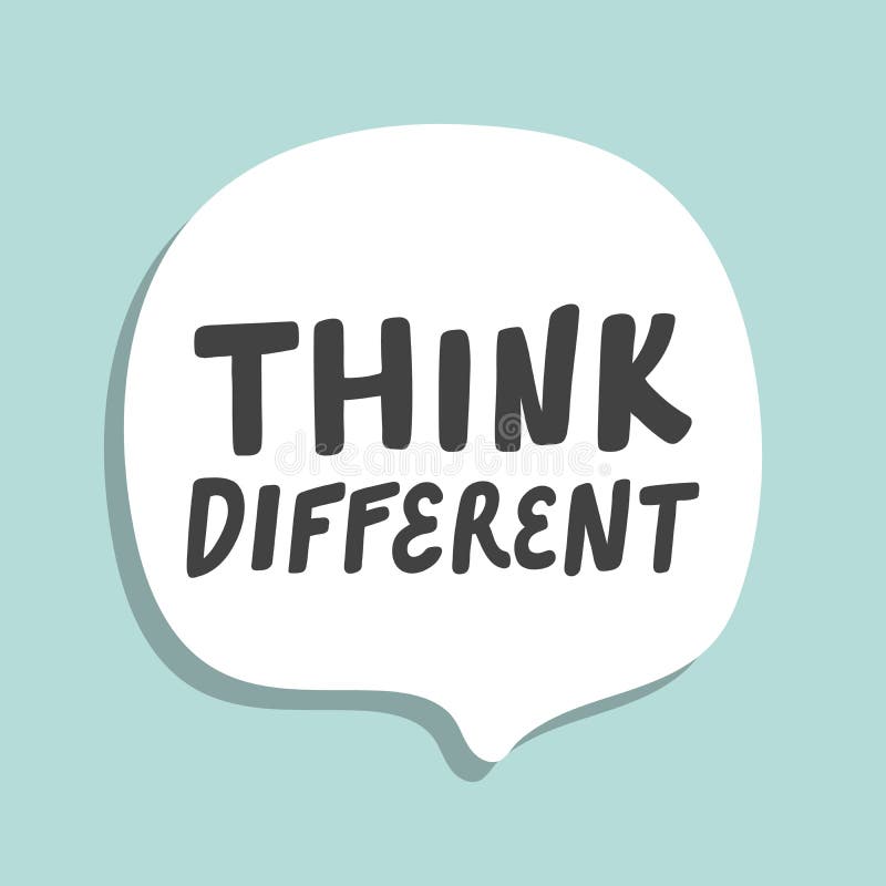 Think. Sticker for Social Media Content. Vector Hand Drawn Illustration ...