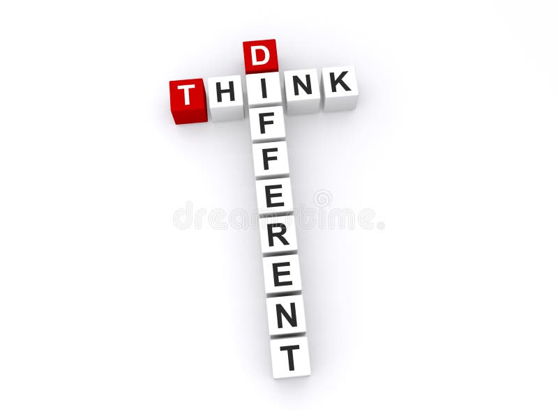 Think Different Concept , One Yellow Idea Bulb Standing Out From The ...
