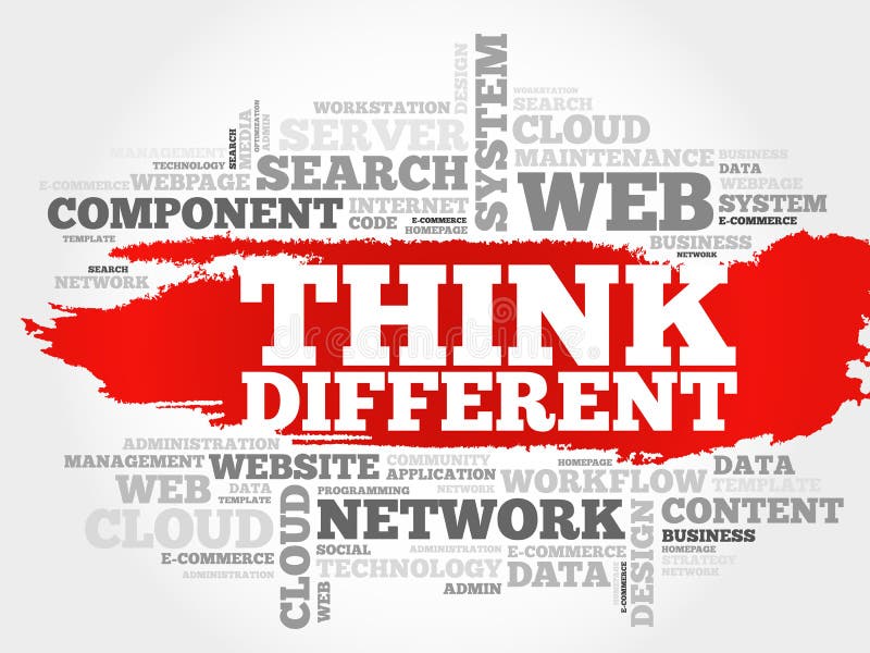 Think Different word cloud stock illustration. Illustration of analyze ...