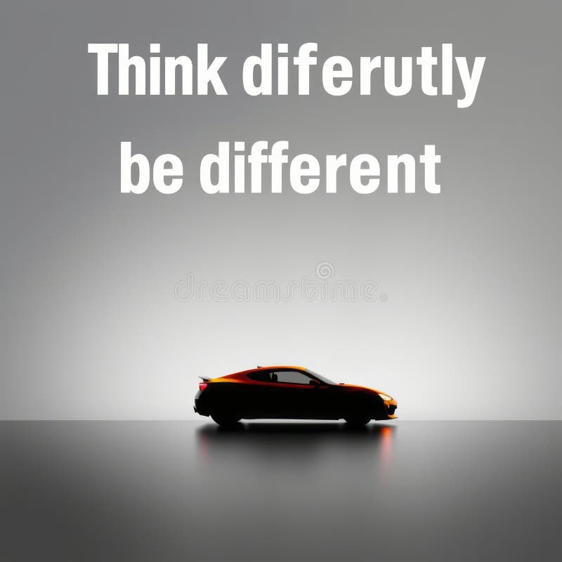 Think Differently and Be Different Concept Orange Car Goes the Other ...