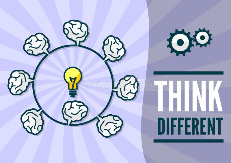 Think Differently Concept. One Human Brains Think Not Like As Others ...