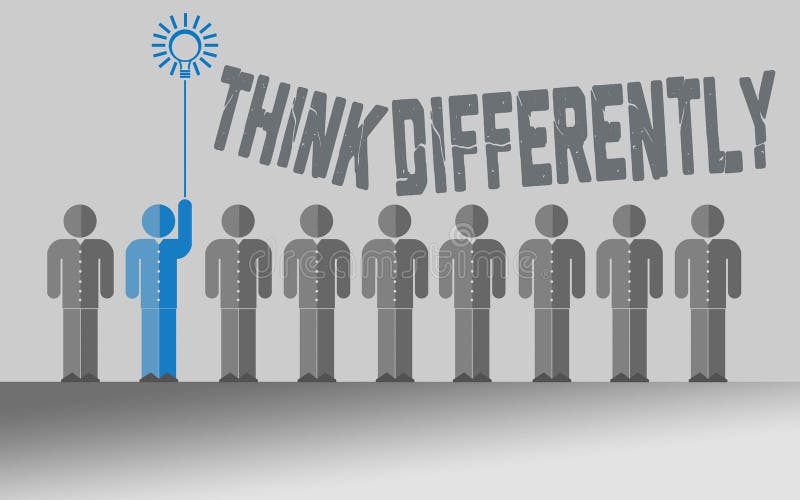 Think Differently Success Concept with Small Fishes Group Stock ...