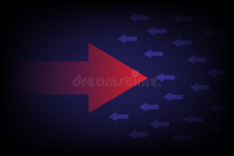 Think Differently and Idea Concept. Red Arrow Changes Direction with a ...