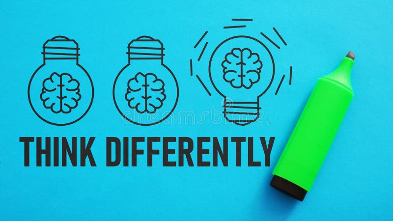 Think Differently is Shown Using the Textand Pictures of Lamps with ... Think Differently is Shown Using the Textand Pictures of Lamps with ...