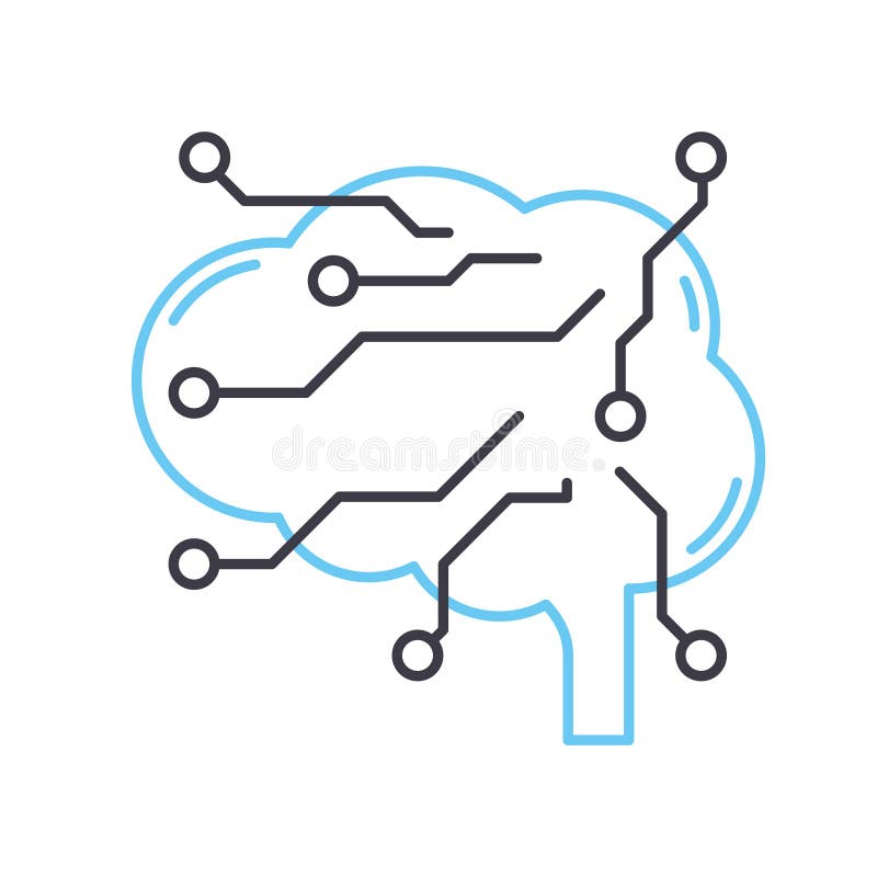 Think Digital Line Icon, Outline Symbol, Vector Illustration, Concept ...