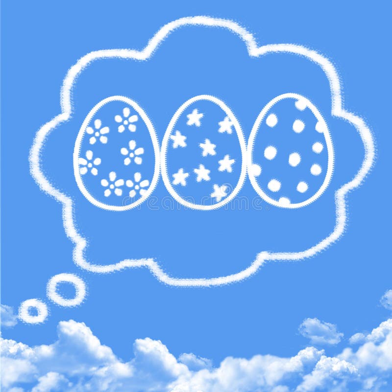 Think Easter Eggs Cloud Shape Stock Illustration - Illustration of ...