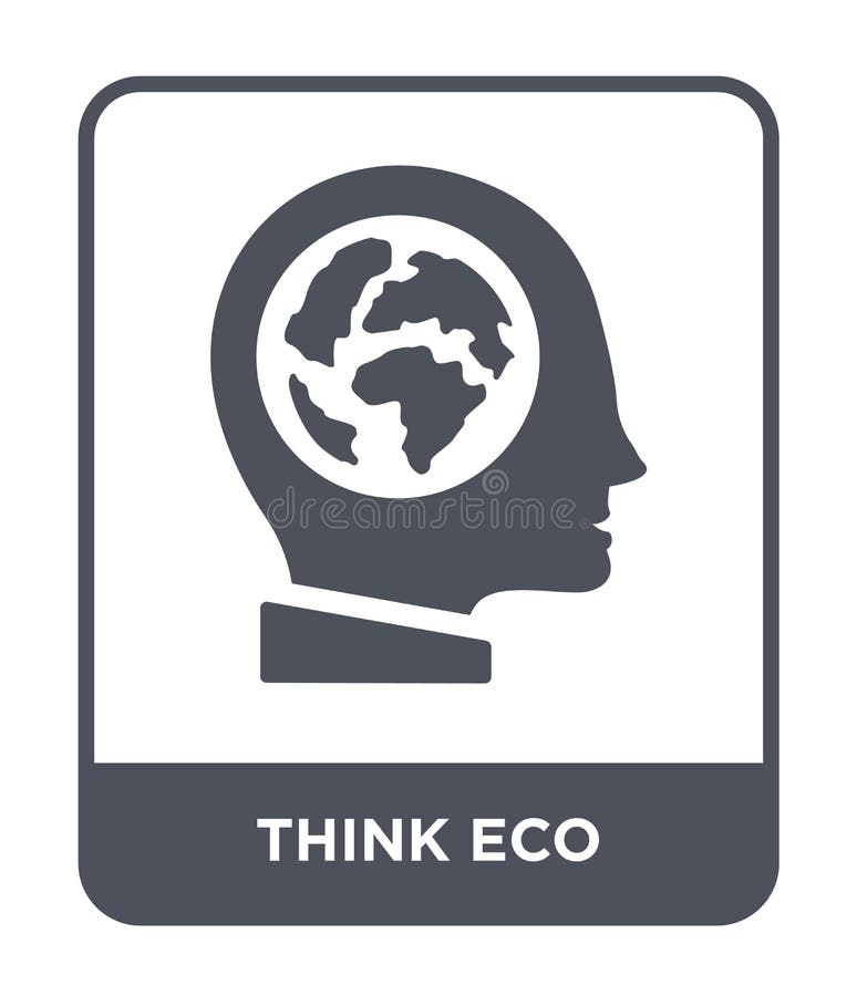 Think Eco Icon in Trendy Design Style. Think Eco Icon Isolated on White ...