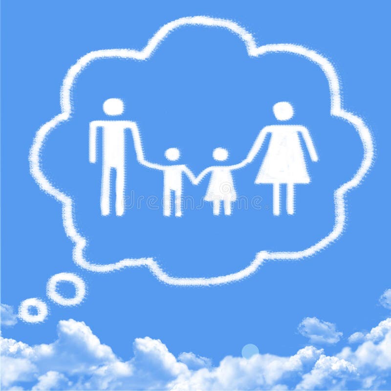 Think family cloud shape stock illustration. Illustration of elementary ...