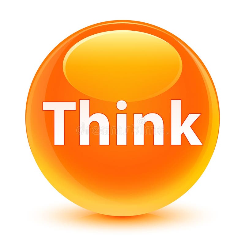 Think orange square button stock illustration. Illustration of belief ...