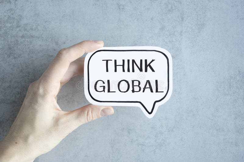 Think Global Text on White Paper, Stock Photo - Image of international ...