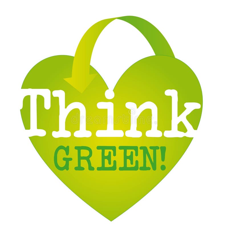 Think Green Earth Button/eps Stock Vector - Illustration of icons, clip ...