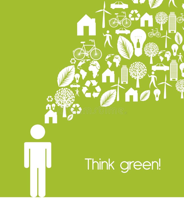 Think green stock vector. Illustration of nature, green - 27024032