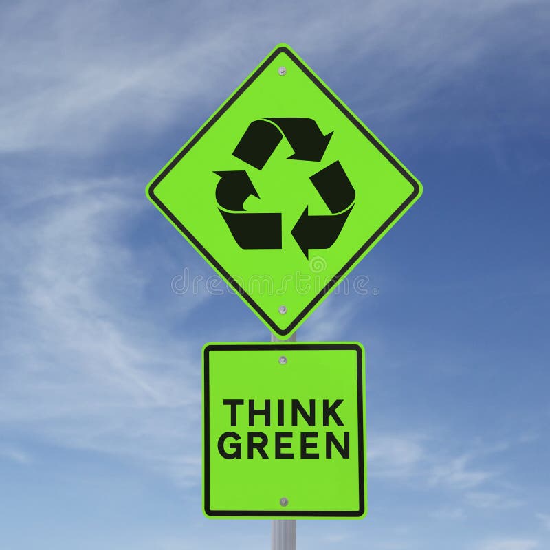 Think Green stock photo. Image of slogan, waste, environment - 28670498