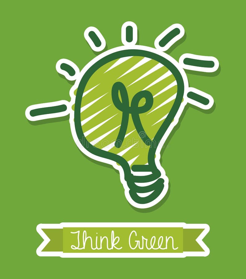 Think green stock vector. Illustration of light, element - 32452397