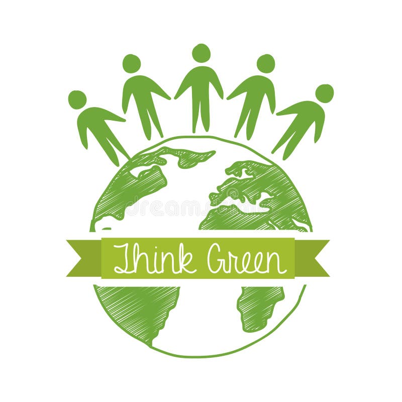 Think green stock illustration. Illustration of environmental - 32608982