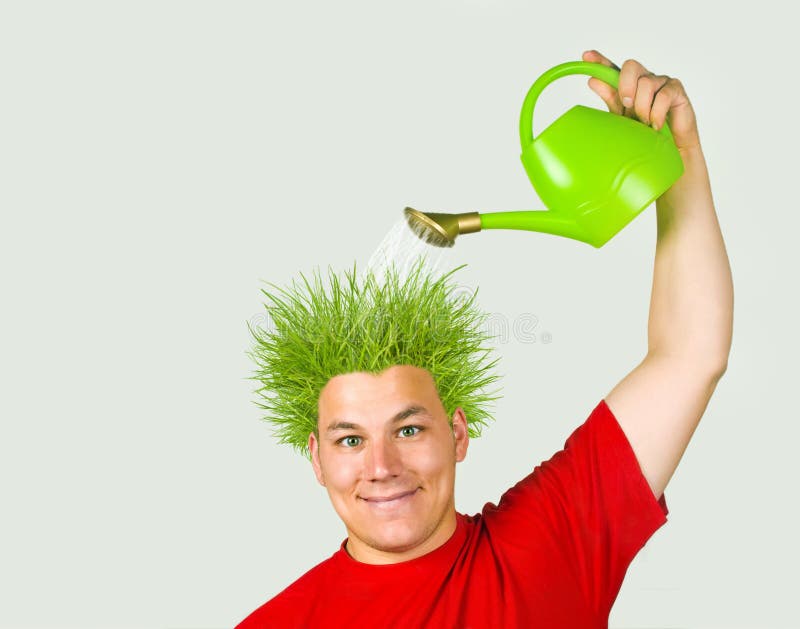 Think green! stock photo. Image of ecology, inspired, male - 9473804