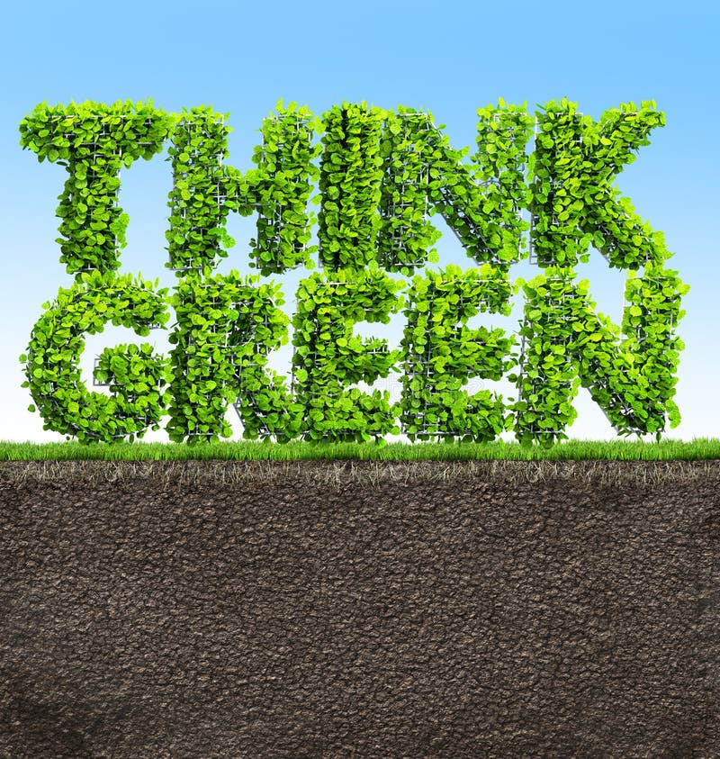 Think green concept stock illustration. Illustration of idea - 83714219