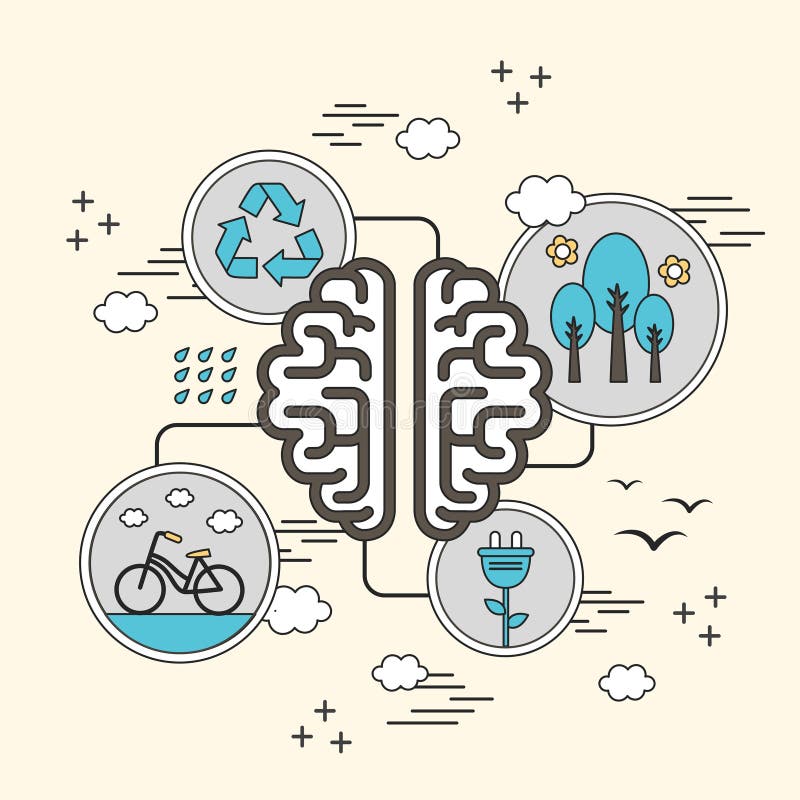 Think green concept stock vector. Illustration of environment - 55442688