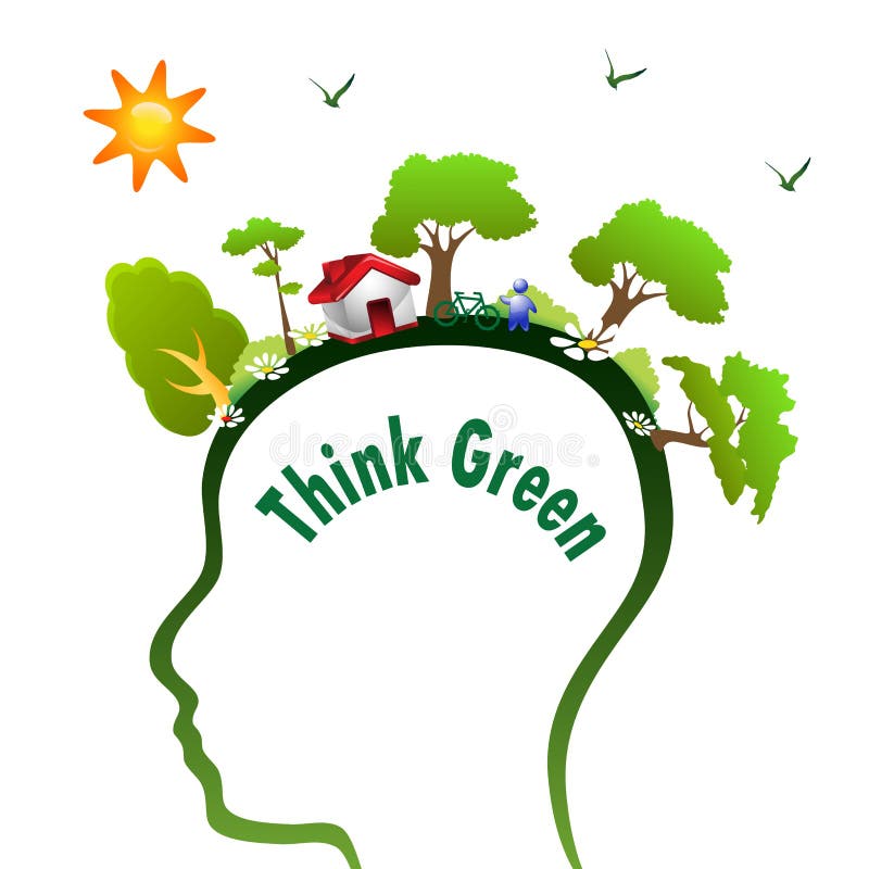 Think green stock illustration. Illustration of environmental - 36082996