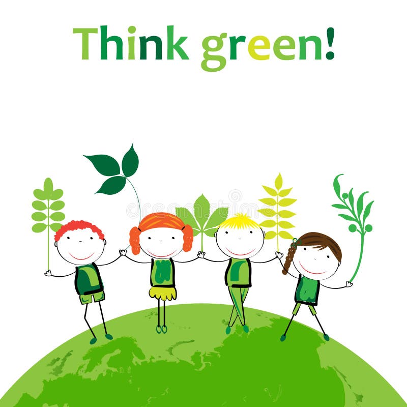 Think green stock vector. Illustration of hold, design - 54634485