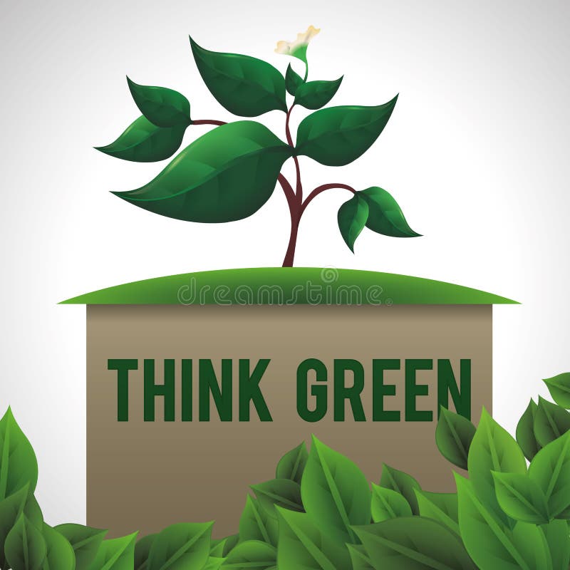 Think green design stock vector. Illustration of symbol - 58564921