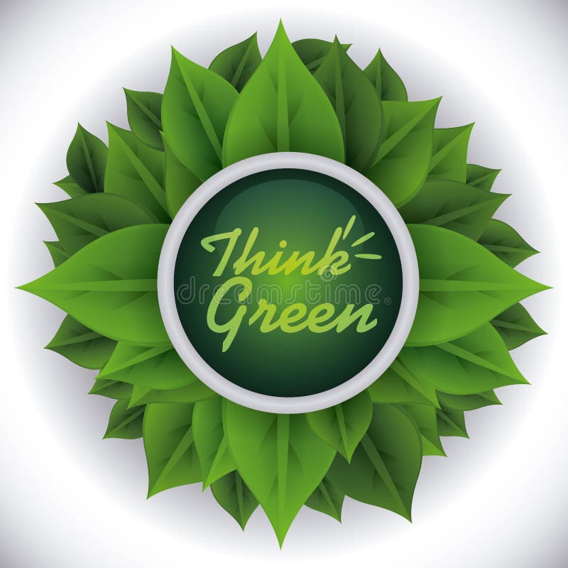Think green design stock vector. Illustration of ecological - 45739899