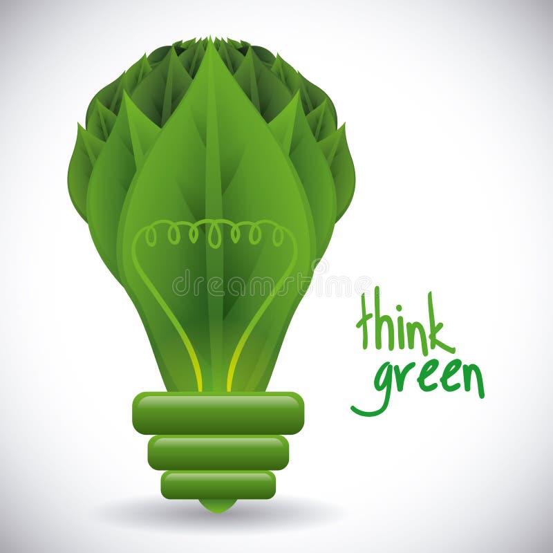 Think green design stock illustration. Illustration of sustainable ...