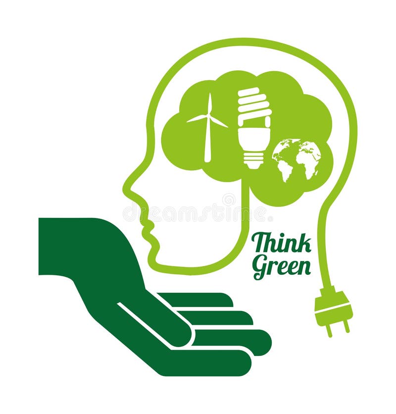 Think green design stock illustration. Illustration of person - 66641274
