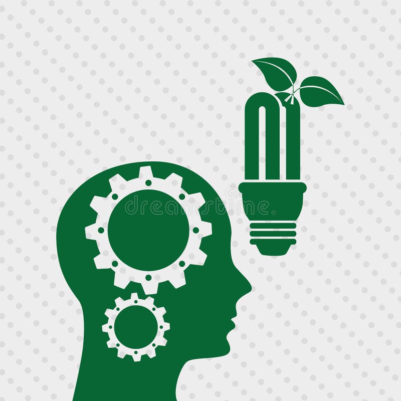 Think green design stock illustration. Illustration of mind - 72622815