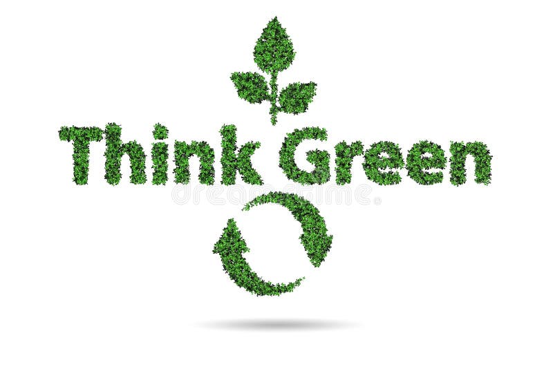 Think Green Ecological Concept - 3d Rendering Stock Illustration ...