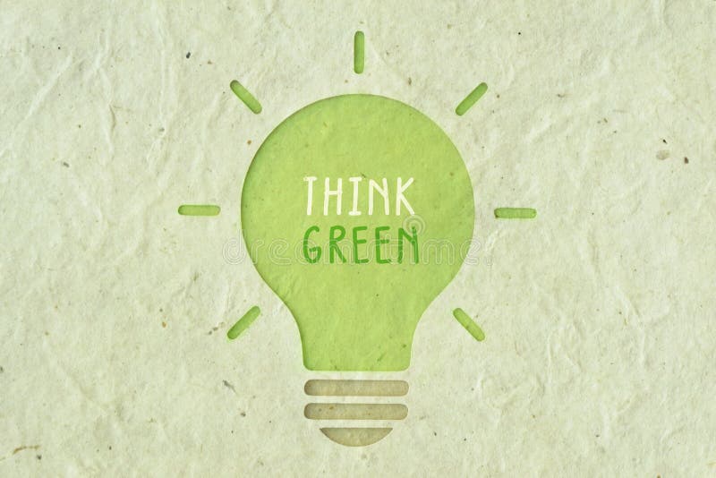 Think Green - Ecology Concept Stock Illustration - Illustration of ...