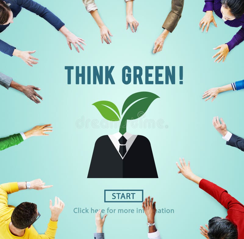 Think Green Ecology Environmental Conservation Concept Stock ...