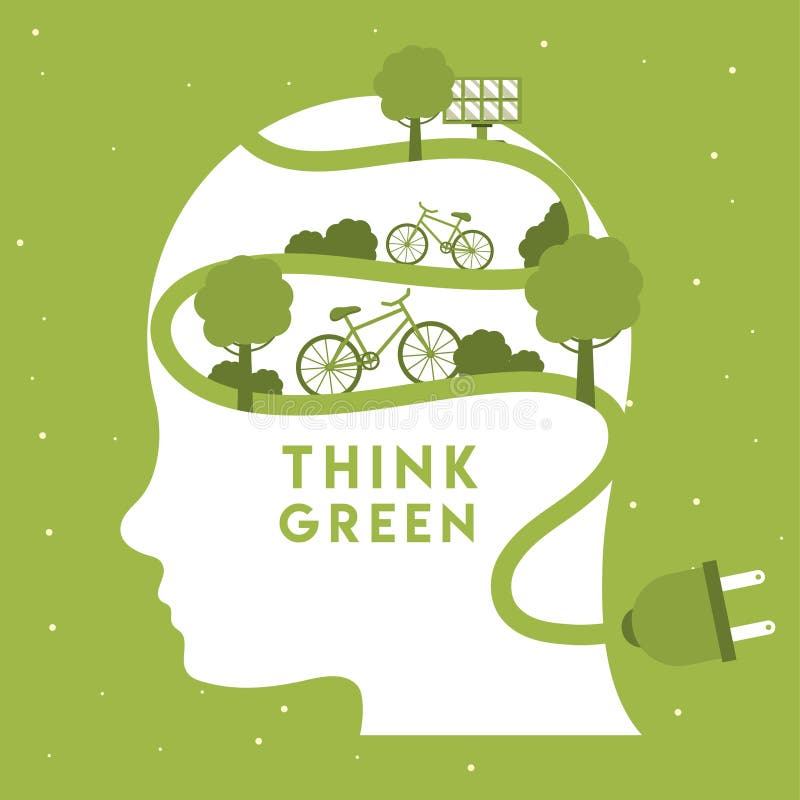 Set of think green stock vector. Illustration of think - 237449021