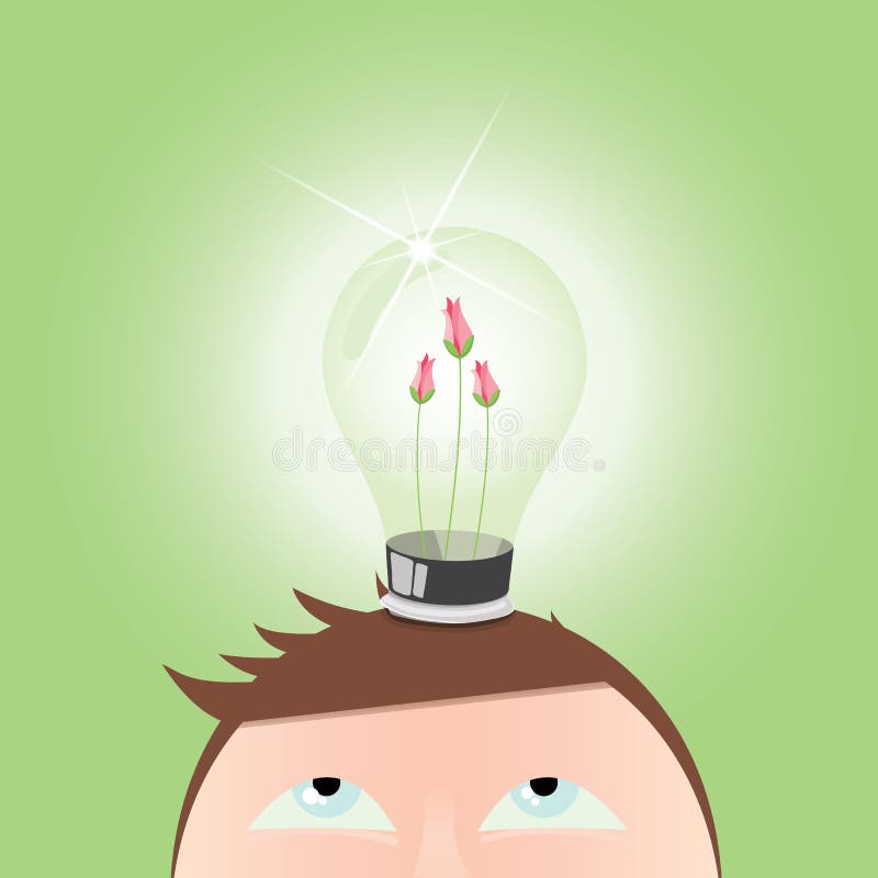Think green human mind stock vector. Illustration of environmental ...