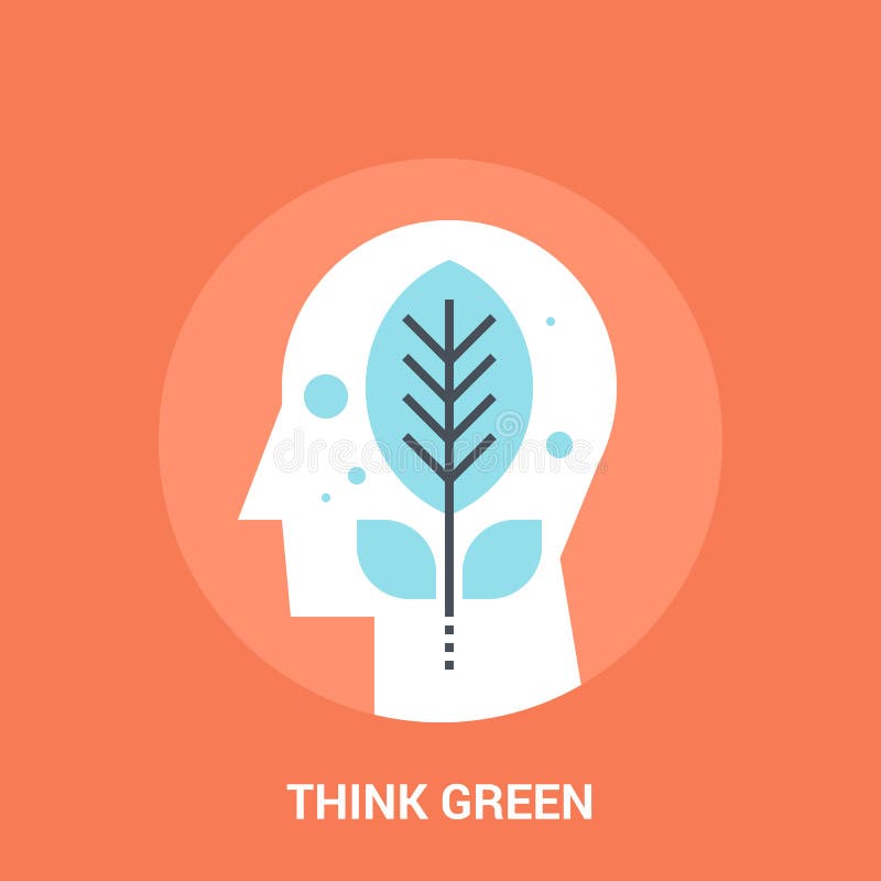Think green icon concept stock vector. Illustration of development ...
