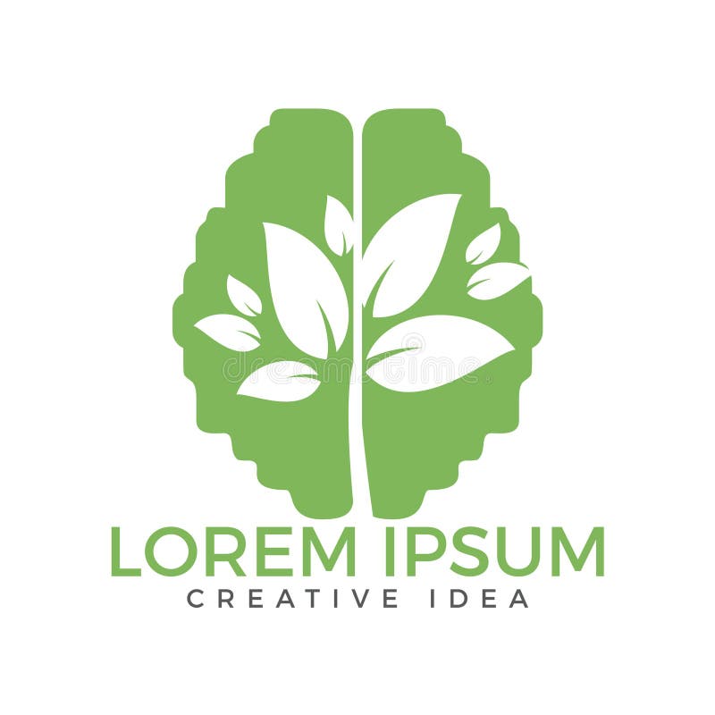 Green Plant and Brain Logo Design. Stock Vector - Illustration of ...