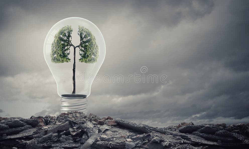 Think green stock image. Image of light, lamp, creative - 50174305
